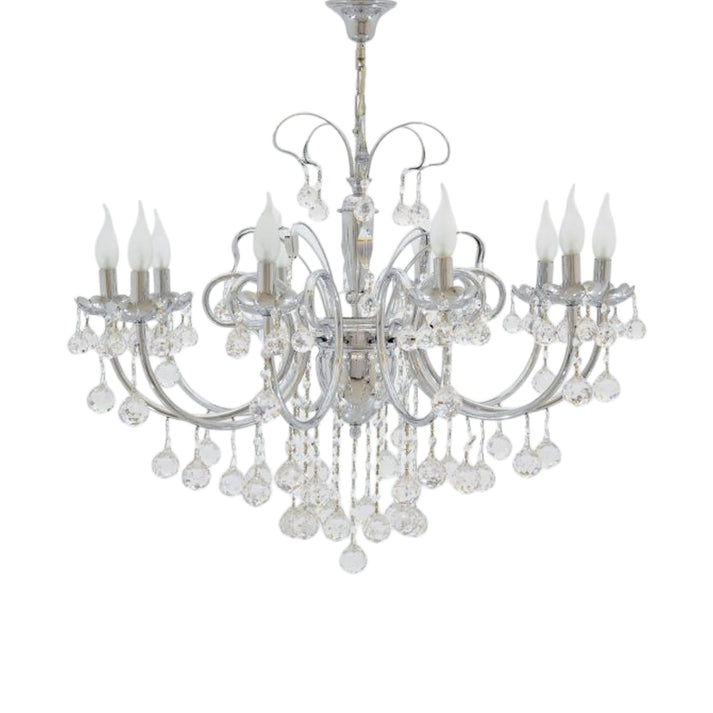 Sondos 10 Lights Chrome Chandelier – kandilegypt