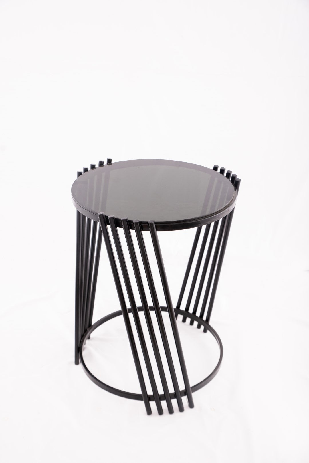 Robin Table, Stainless Steel, 45 cm - Black - kandilegypt